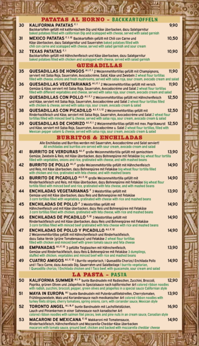 Menu - Cancún Restaurant-Alexanderplatz