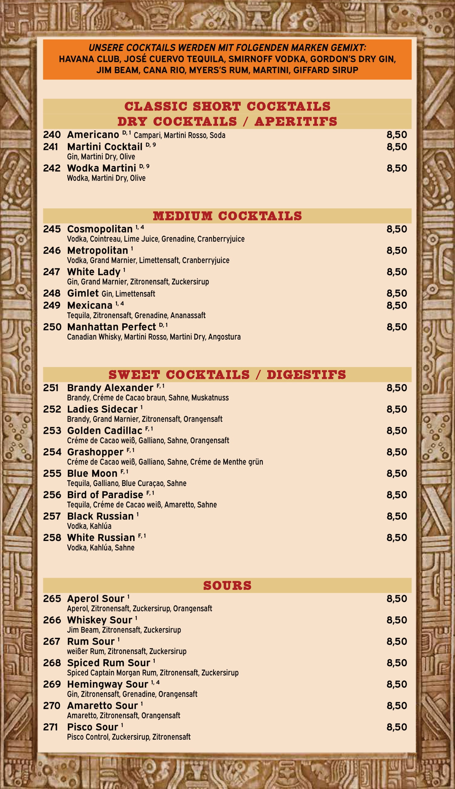 Menu - Cancún Restaurant-Alexanderplatz
